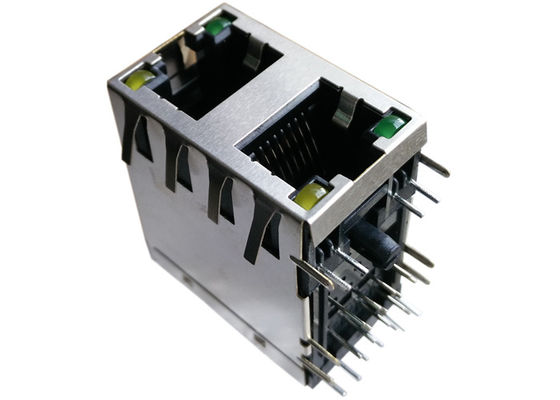 Stacked 2x RJ45 RM3-21JA9U4C 10/100/1000Base-T Integrated Magnetics ...