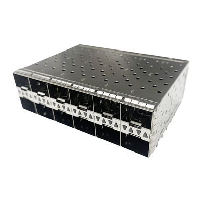 2x6 SFP+ Cage & Connector With EMI Spring Finger and Light Pipe
