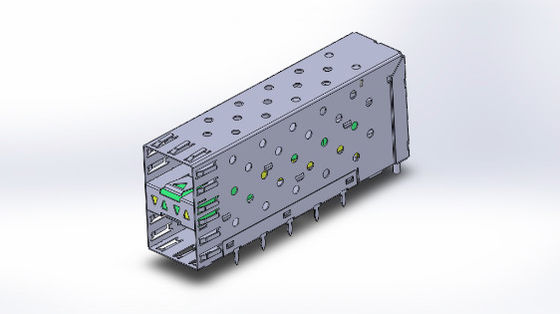 Press-Fit SAA0-ZZ-0001 SFP Cage Assembly With Outer and Inner LightPipe