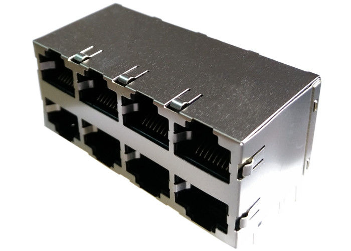 0833-2X4R-55-F Stacked 2x4 Conn Magjack 8Port 100 Base-T Rj45 Shielded ...