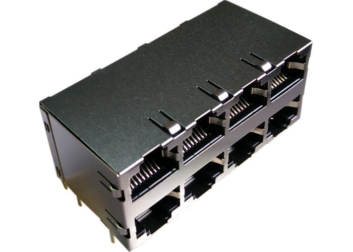 0833-2X4R-54-F Stacked RJ45 2x4 Magjack 8Port 1000 Base-T Shielded EMI ...