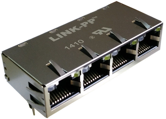 HFJ14-2439E Multi-port RJ45 Rj45 1x4 Ethernet Connector 10/100Base-T