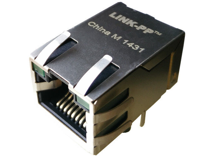0817-1G1T-21 Staggered Pin Magjack Rj45 connector with integrated 10 ...