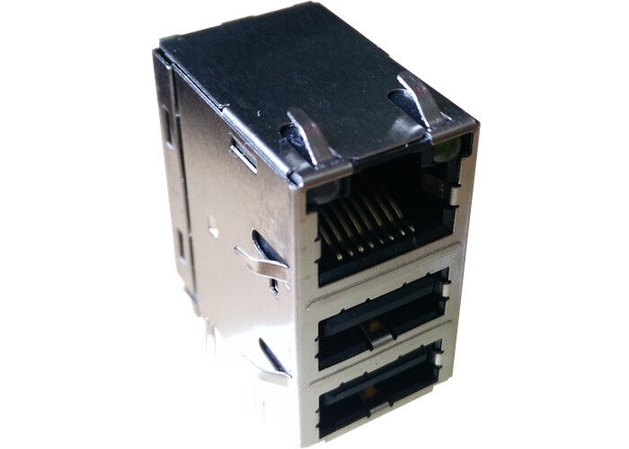 1840026-2 Rj45 Over Dual USB Mag45 TM 10/100 W/LED Ground Shiled USB 2 Rj45