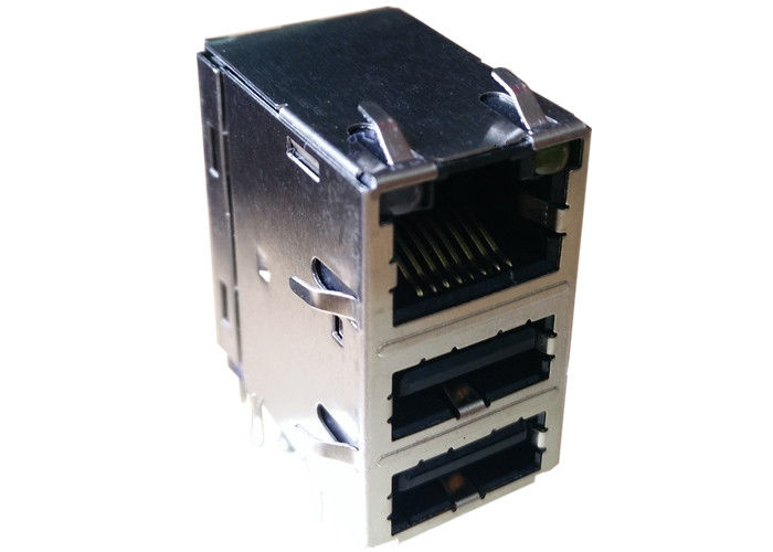 RJMG-7312-81-01 Conn RJ-45/Dual USB Thru-Hole Stacked USB Connector 3 Port