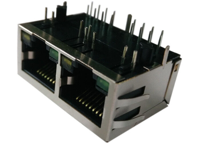 HFJ12-E2450ER-L77RL Dual Rj45 Halo FastJack Tab-Down 10/100Base-T W/LED