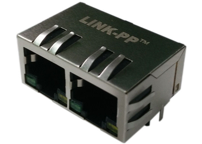 XFATM9-CLxu2-4MS Dual Port Rj45 Connector 10/100Base-T Shield W/LED