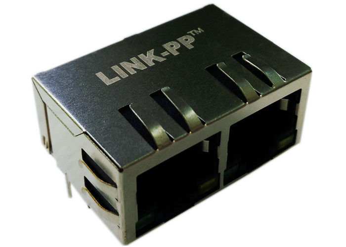 XFATM9C-CLxu2-4S Dual Port Rj45 Connector 10/100Base-T Shield W/LED