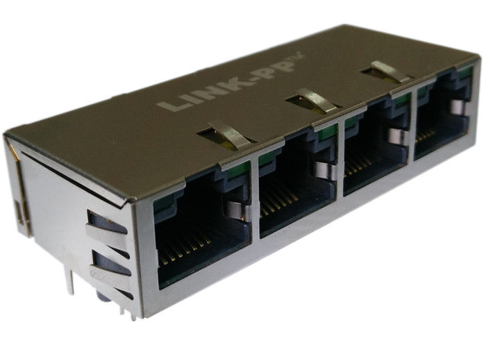 RJMG214034460NR Multi-port RJ45 Connector 1000Base-T 1x4 Quad Port Tab-up