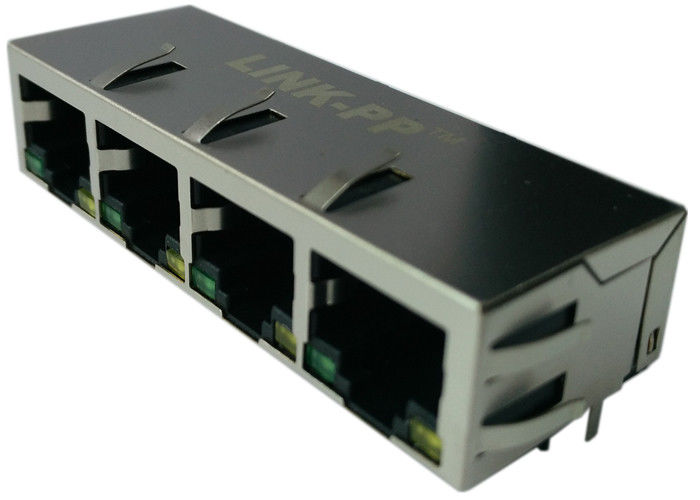 HFJ14-1G11ER-L11RL Multi-port 1x4 Tab-Down Ganged Gigabit RJ45 Connector