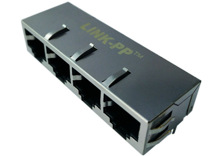 Quad-port RJ45 1x4 Tab-Down HFJ14-E2450ERL 1000Base-T Connector ...