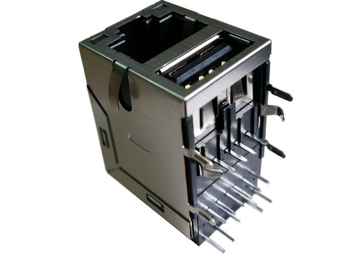 LPJU3101AHNL / LPJU5103BONL Rj45 USB Connector Combo Shield Stacked ...