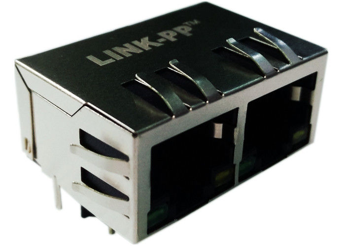 7499221121 Multi-port RJ45 1x2 100Base-T Dual Port With LED Shielded Tabs