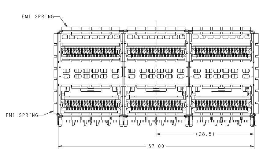 TE 2227671-1 ZQSFP+ 2x3 Cage With Integrated Connector EMI Springs 28 Gb/s