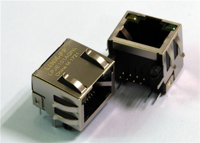 8p8c RJ45 , RT-TGLED Single Port CONN MOD JACK Ethernet Connector SHIELDED