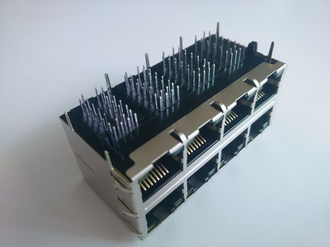 Stacked RJ45 2x4 Gigabit Dual Rows W/LED XFGIGH-STKVDYG8-4 , XFGIGH ...