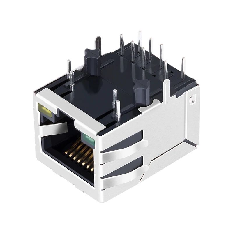 Single Port LAN RJ45 Connector with Integrated Magnetics for Networking