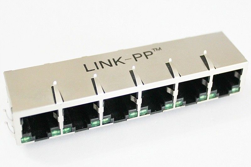 1 x 6 Multi-port Modem RJ45 Modular Jack , Right Angle RJ45 Connector ...