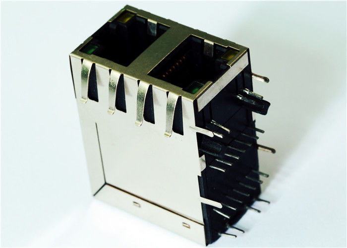 Stacked 2x1 Rj45 Magjack With LED 0845-2G1T-S4 Modular Connectors 10 ...