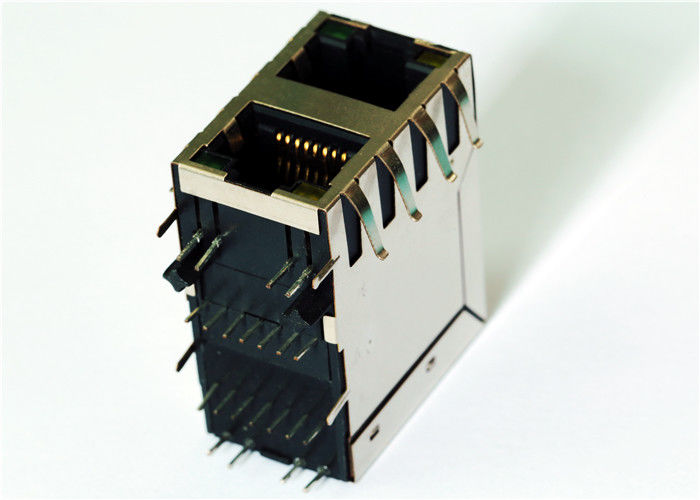 LPJ17633AFNL Stacked Double RJ45 2x1 Port 10/100Mbps Ethernet Cross ...