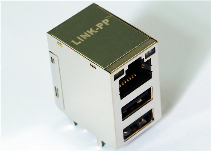 Rj45 USB Connector Combo MJKF45104-PA88G-S-L3 10/100Mbps Horizontal Entry