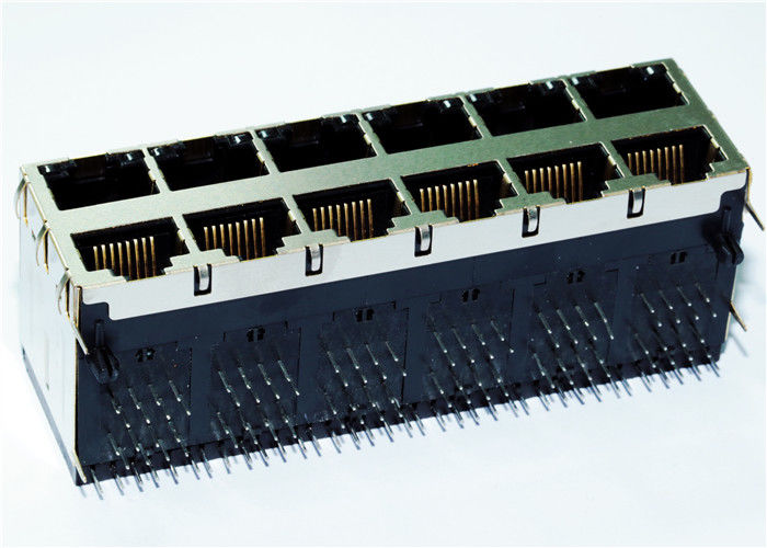 0833-2X6R-55-F Stacked 2x6 Conn Magjack 12Port 100 Base-T Rj45 Shielded