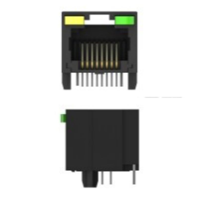 TE 5406533-1 Single Port 8P8C RJ45 Connector With G/Y LEDs