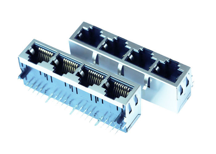 HFJ14-1G41ERL 4 Port Rj45 Connector 1000Base-T W / EMI Fingers ...