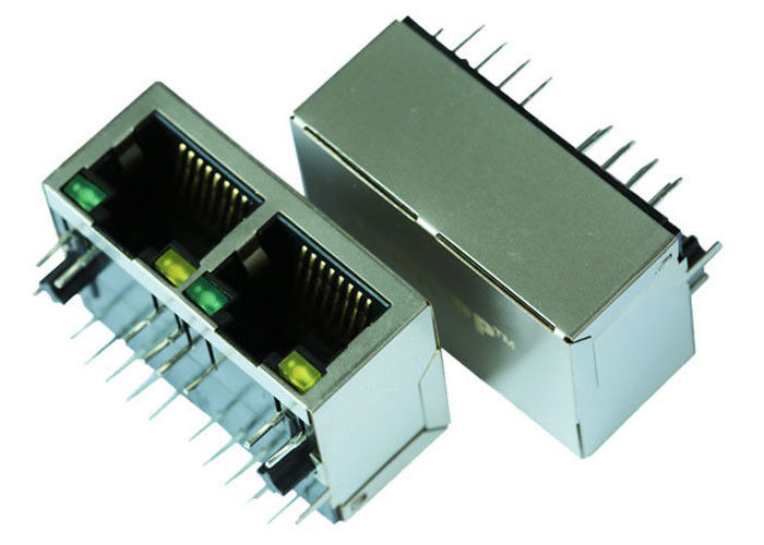 JXD0-2019NL 1X2 Multi - Port RJ45 Connector With 1000 Base-T Magnetics ...