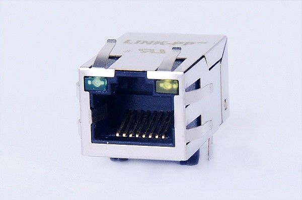 1X1 Tab Up Magnetic RJ45 Jack 10/100BaseT PoE With G/GY LEDs 0826-1L1T-57
