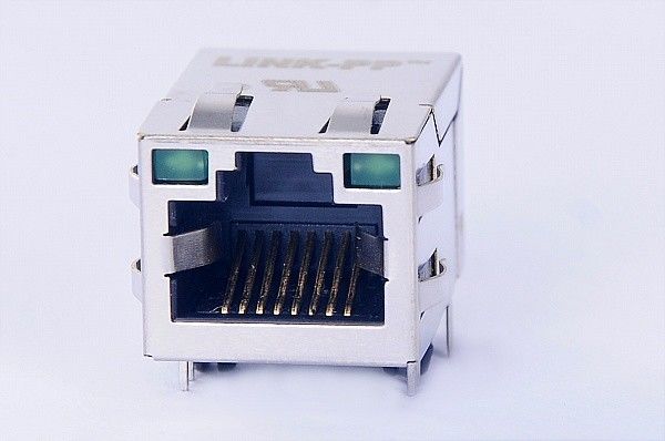 10/100BaseT RoHS Magnetic RJ45 Jack Shielded With Tab Down 0826-1X1T-06-F