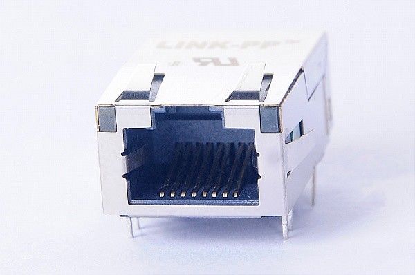 1X1 Tab Up Magnetic RJ45 Jack , 10/100Base RJ45 PCB Connector 0875-1X1T-K9