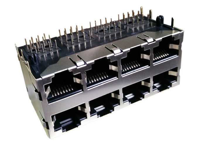 Stacked Connector ARJM24A1-A12-NN-EW2 RJ45 10/100 BASE-T 2X4 Jack With ...