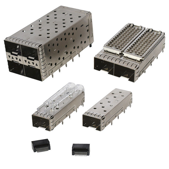 1367628-1 7161497-1 SFP Cage Fiber Optic Connnector PRESS-FIT R/A