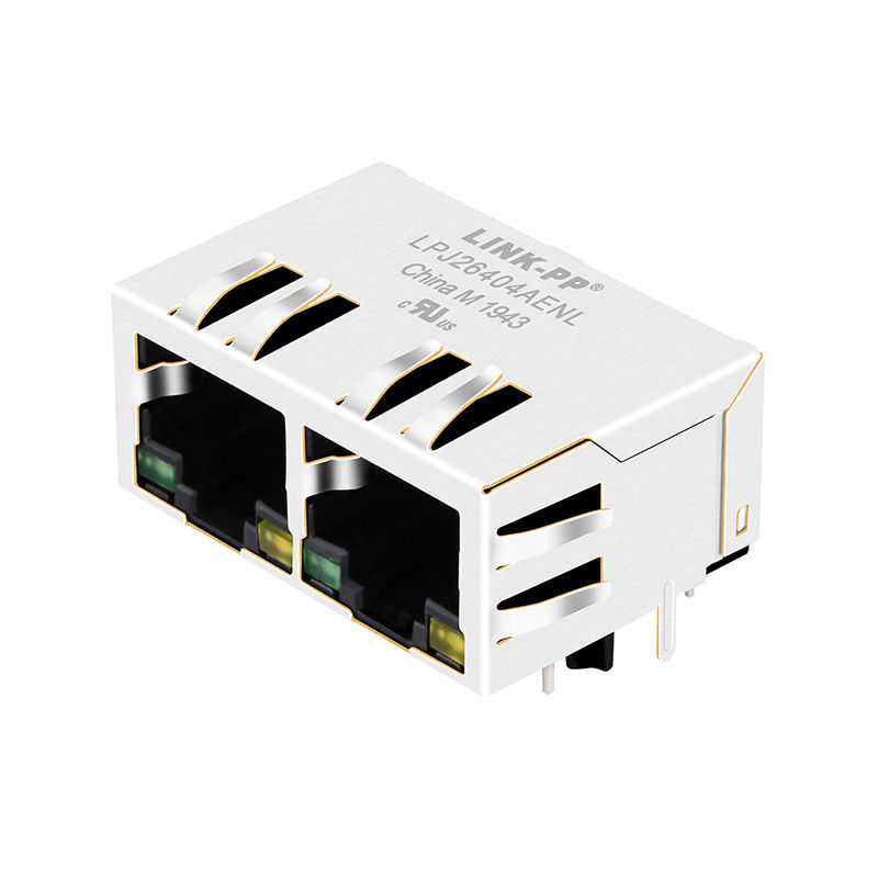 JXD0-2005NL 1x2 Port 8 Pin Led Connector Multi Port Magnetic Rj45 Jack ...