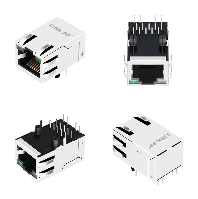 10G Base-T Tab Up Single Port Magnetic RJ45 Jack 8 Core JXT7-1131NL