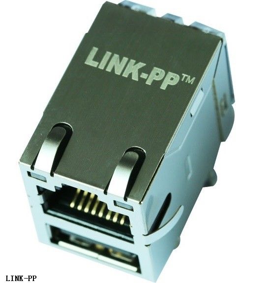 Combo USB Rj45 connector 8211-1X1T-36-F Single Port Jack With USB ...