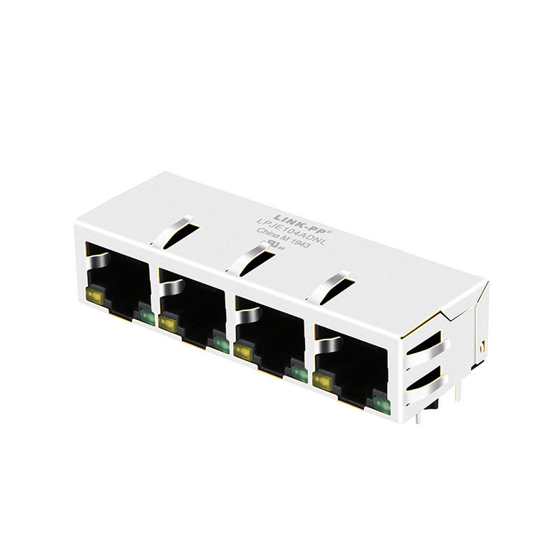 LPJE104ADNL 1X4 Port FR4 PCB RJ45 Modular Jack Side Entry Tab Down ...