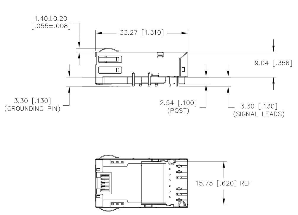 JT3-1128HL Tab Down 10GBASE-T Single Port RJ45 Magjack Connector NO led