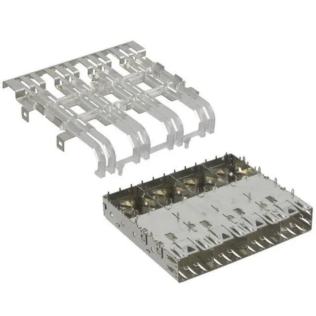 1761008-3 SFP Cage Connector Ganged 1 X 4 Port Dual Square With Lightpipe