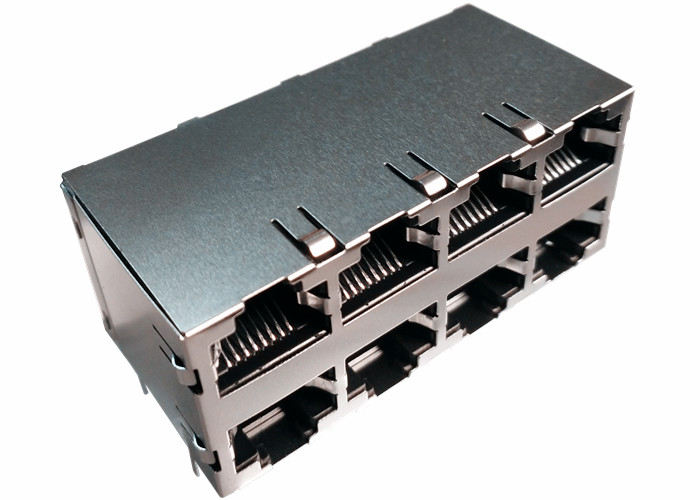 DA4S103A4 Stacked Rj45 Connectors 2x4 Integrated Gigabit Ethernet ...