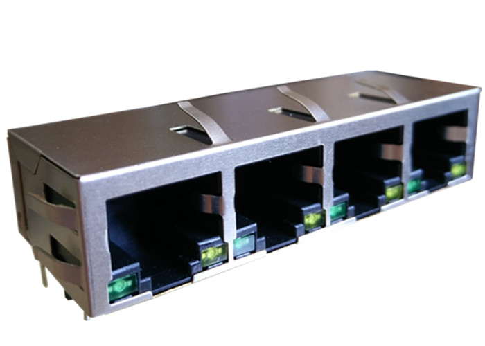 LU4S041F-43 LF Multiport RJ45 1x4 with Integrated 10/100Base-T Magnetic
