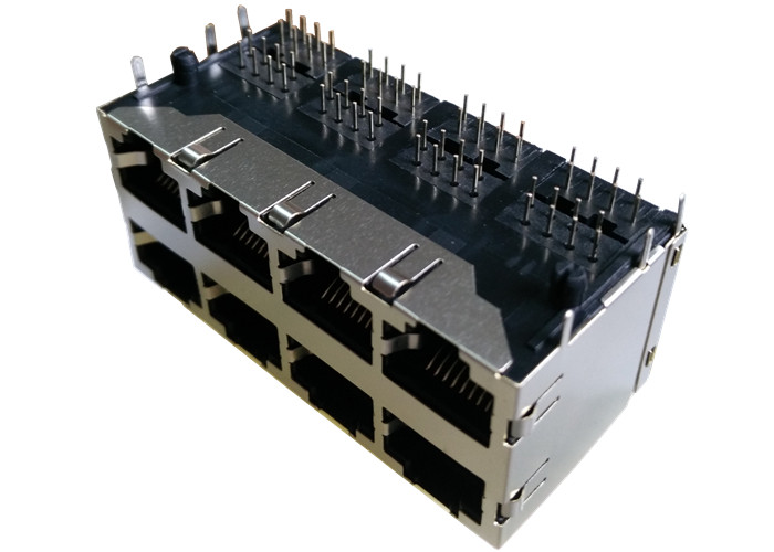 MODULAR TELEPHONE JACKS MTJG-8-88JX1-FSG-PG GANGED & STACKED SIDE ENTRY ...