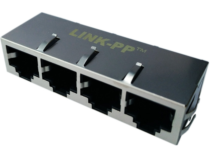 Female RJ45 1x4 Tab-Down HFJ14-E1G46ERL 1000Base-T Ethernet Socket