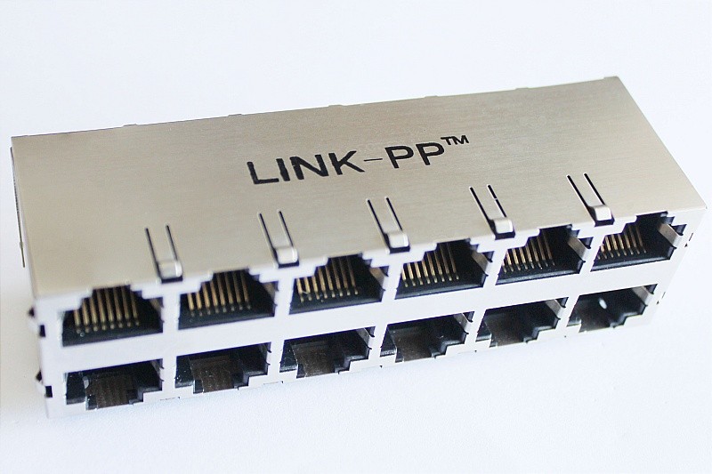 2 X 6 Multi Port Stacked RJ45 Modules fro Circuit Board Lead Free J20 ...