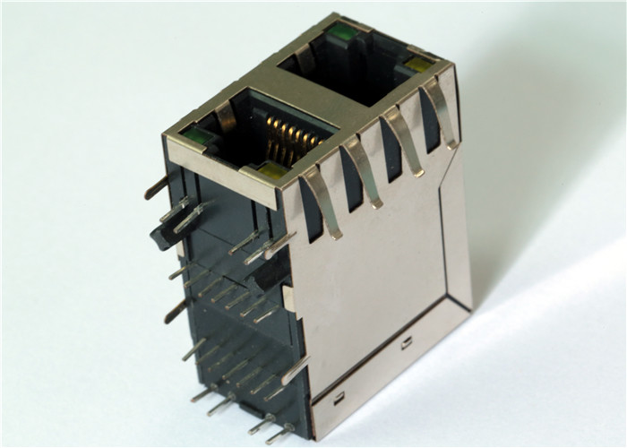 Double 1000Base-T Rj45 0845-2D1T-S4 Socket Ethernet Gigabit Magjack