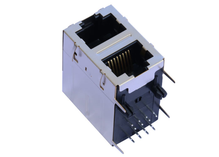 JXC0-1015NL Stacked RJ45 MOD JACK 8P8C R/A SHIELDED 2x1 Shielded