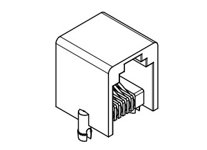 Horizontal 615002138421 RJ45 Modular Jack 6P2C Tab Up