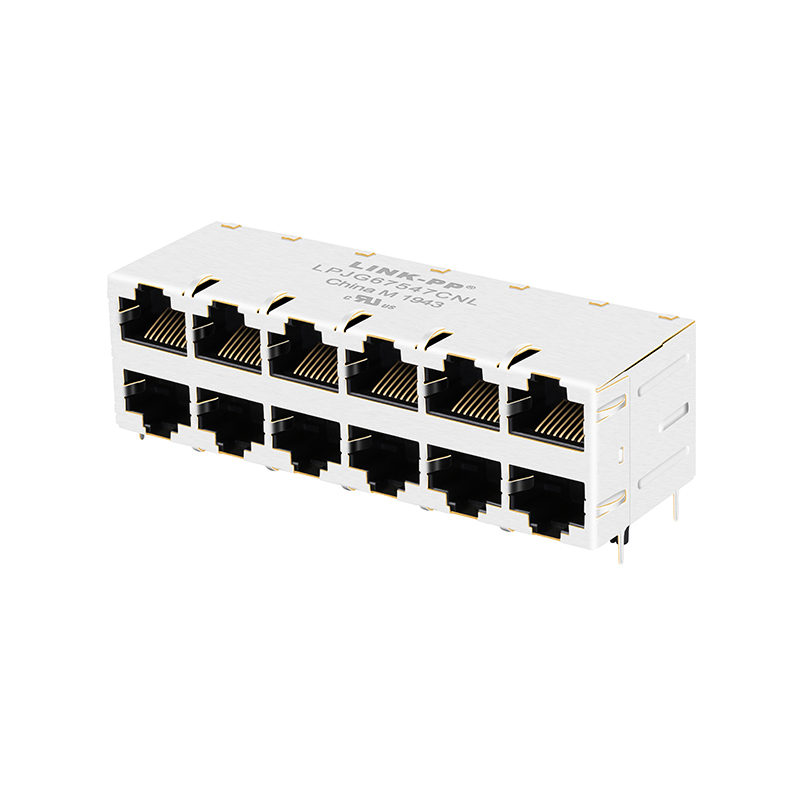 1-1840860-2 1000 Base-T 2x6 RJ45 Multi Connector with LED