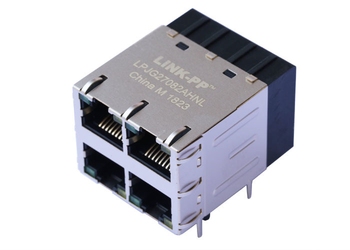 4 Ports Gigabit POE RJ45 Connector Magjack 1000Base-T With LED ...